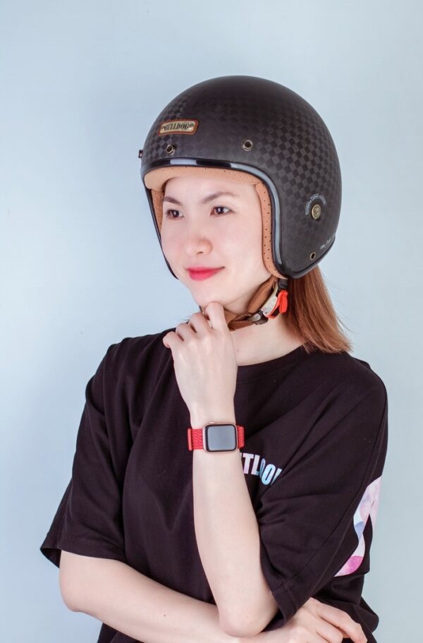 Mũ 3/4 Bulldog Heli Carbon Medusa - ViVuPhượt