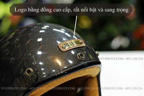 Mũ 3/4 Bulldog Heli Carbon Medusa - ViVuPhượt