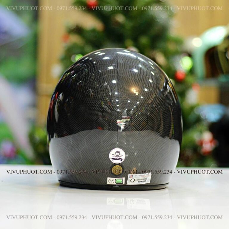 Mũ 3/4 Bulldog Heli Carbon Medusa - ViVuPhượt