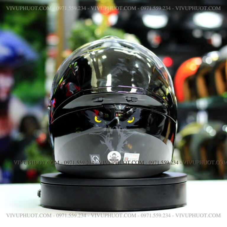 Mũ Bảo Hiểm Fullface EGO E-9 - Đen Bóng - ViVuPhượt