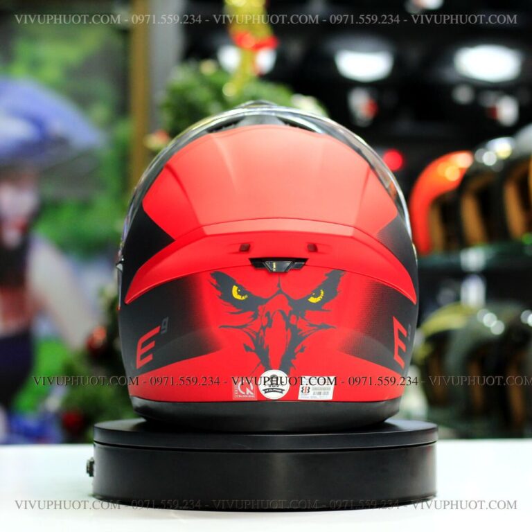 Mũ Bảo Hiểm Fullface EGO E-9 - Đen Đỏ Nhám - ViVuPhượt