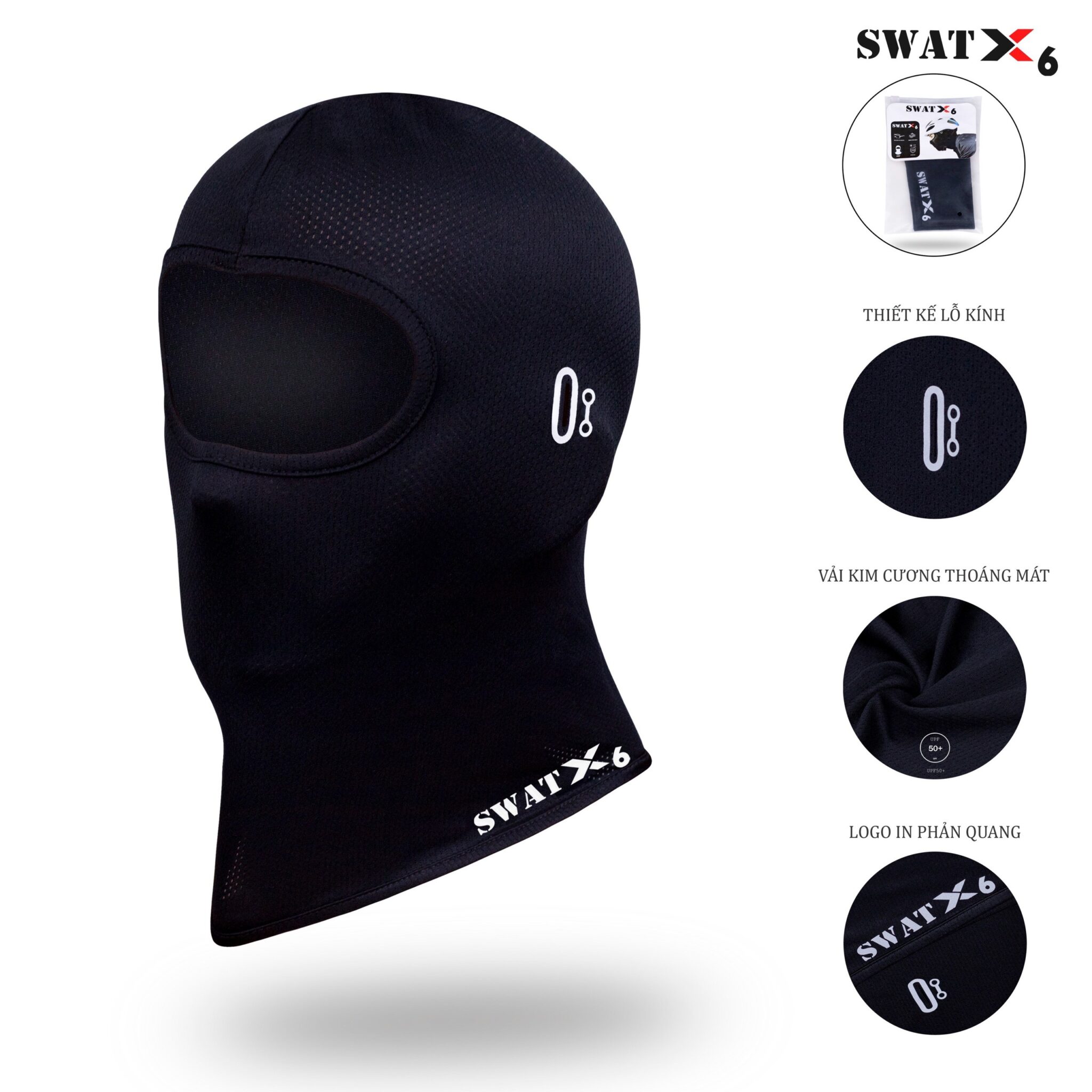 Khăn Trùm Đầu Ninja Swat X6 Có Lỗ Xỏ Kính - ViVuPhượt