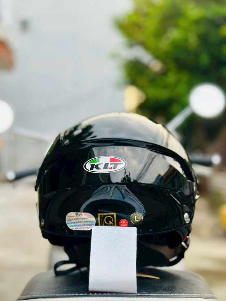 Mũ Bảo Hiểm KLT Tiger K6 Có Kính - Đen Bóng - ViVuPhượt
