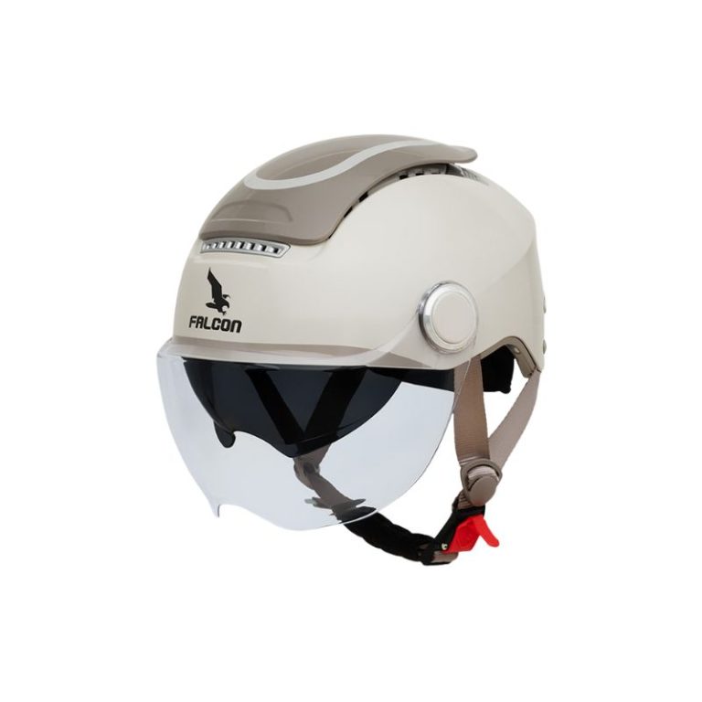 Mũ Bảo Hiểm 1/2 Falcon Bee 2 Kính - Begie - ViVuPhượt